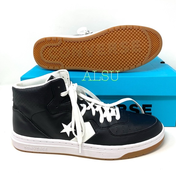 Converse | Shoes | Converse Rival Mid Top Leather Black Men Sneakers ...